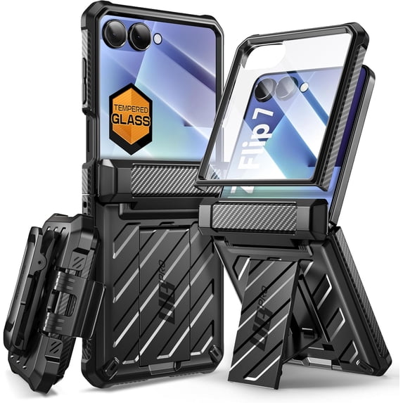 for Samsung Galaxy Z Flip 7 Case with Built-in Stand & Belt-Clip ...