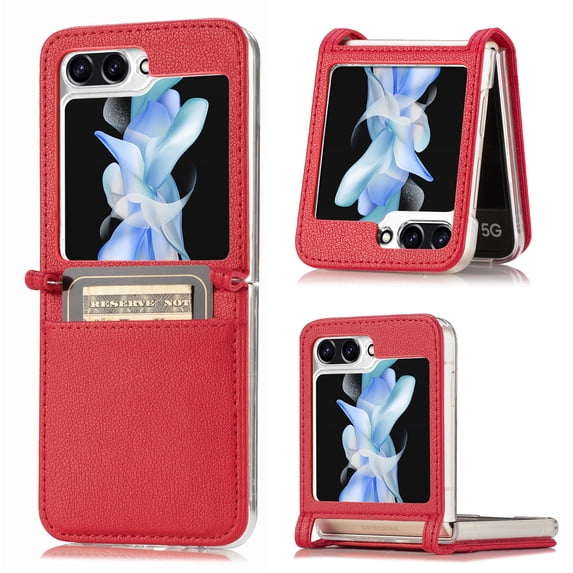 For Samsung Galaxy Z Flip 7 Case, Slim Fit Premium Lychee PU Leather ...
