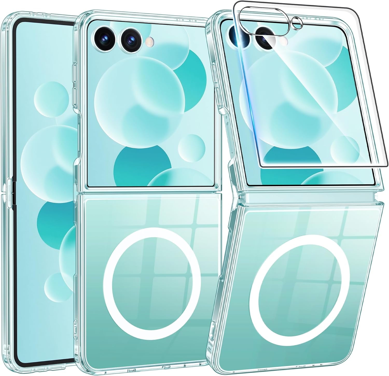 for Samsung-Galaxy Z-Flip-7 Magnetic Case: Clear Military Grade Drop ...