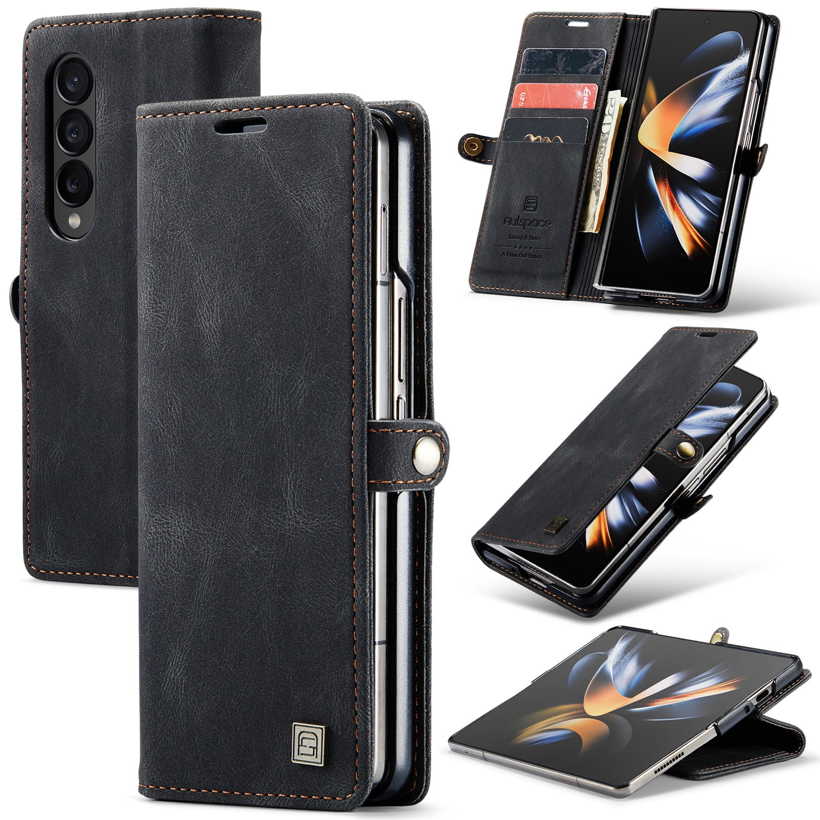 for Samsung Galaxy Z Fold 4 5G Wallet Case, Premium PU Leather Flip ...