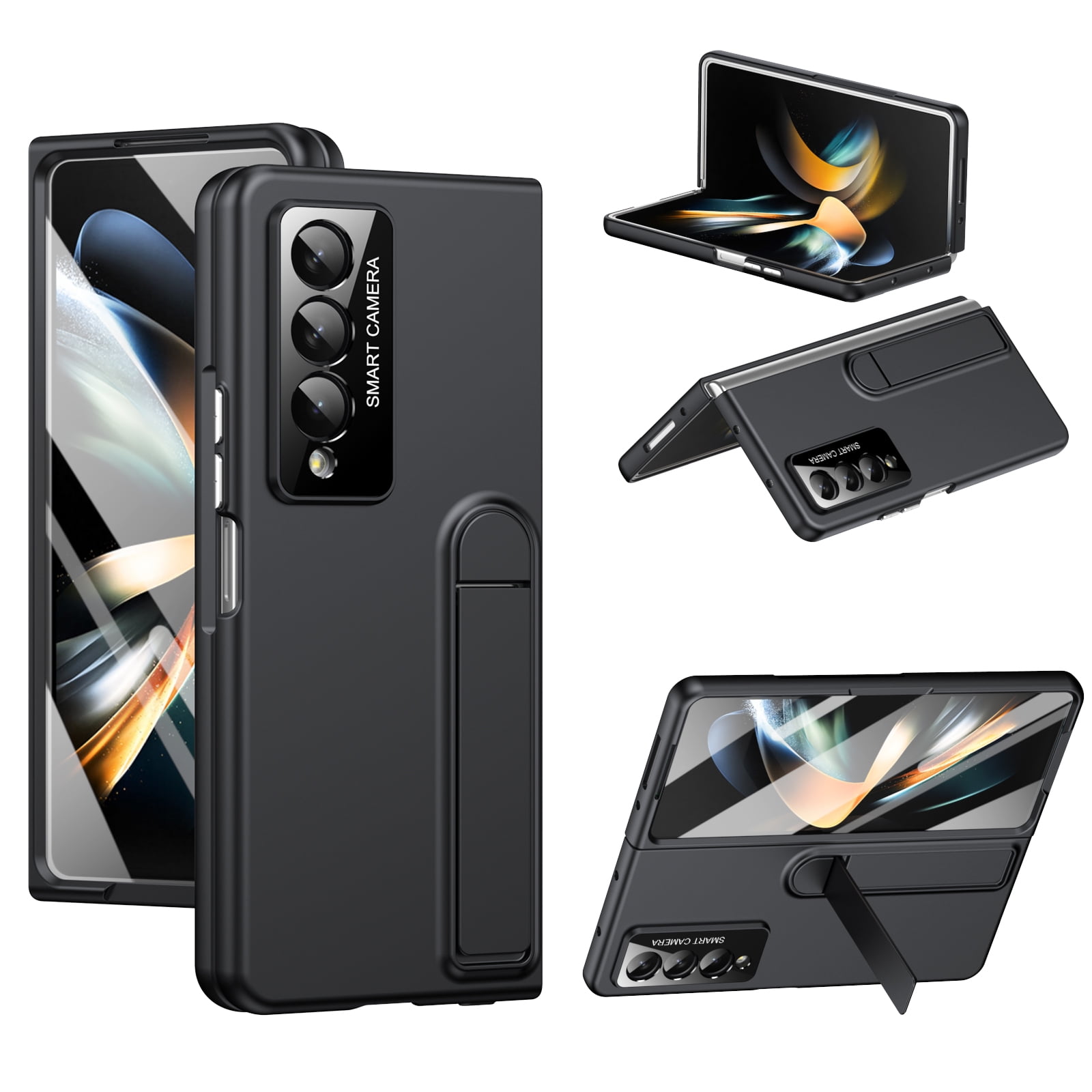 for Samsung Galaxy Z Fold 4 Protect Case with Hidden Kickstand, Bulit ...