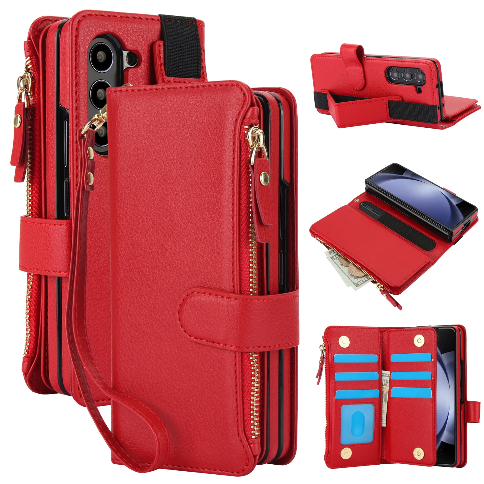 for Samsung Galaxy Z Fold 5 Wallet Case with S Pen Holder, Magnetic ...