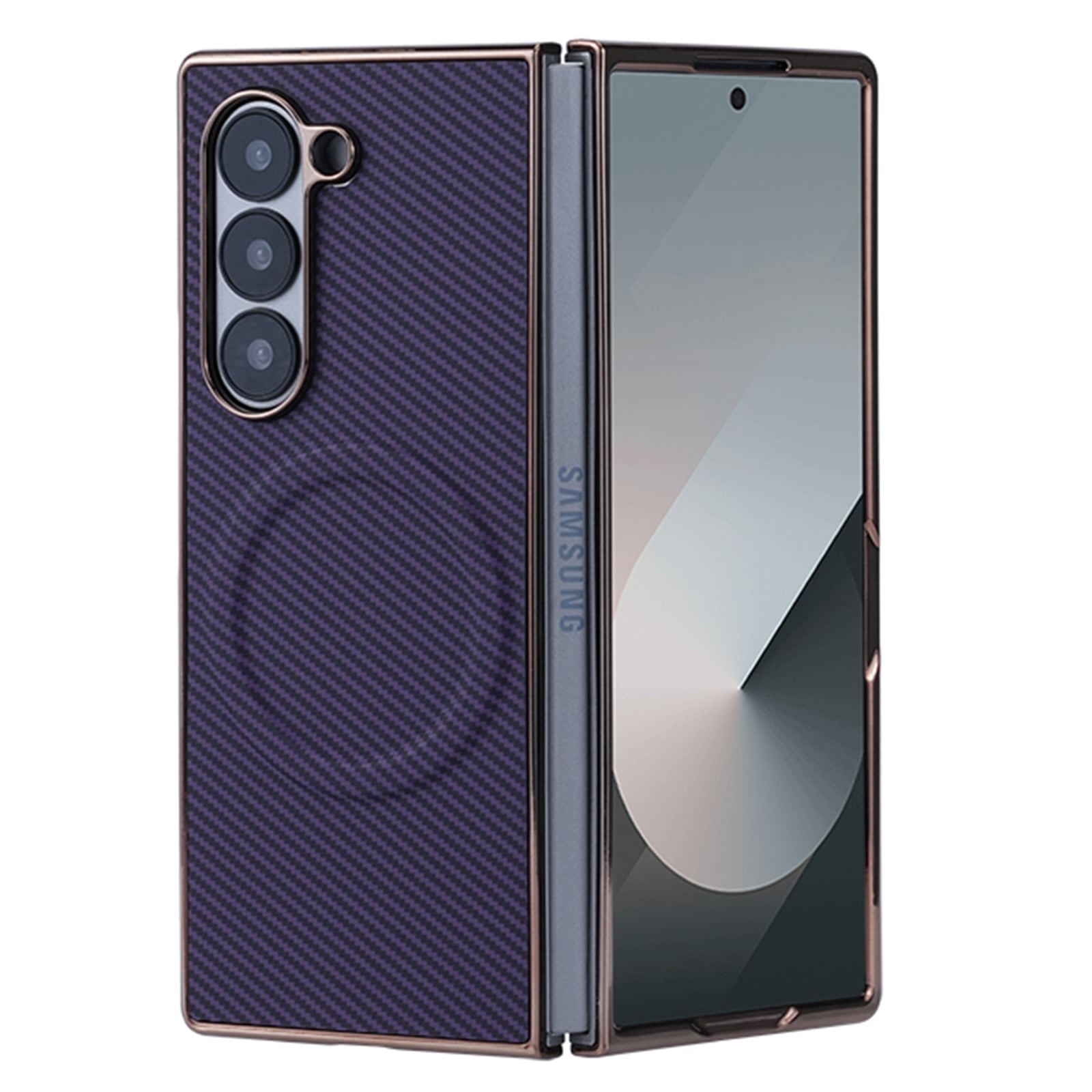 for Samsung Galaxy Z Fold 6 Case, Compatible with Magsafe, Carbon Fiber ...