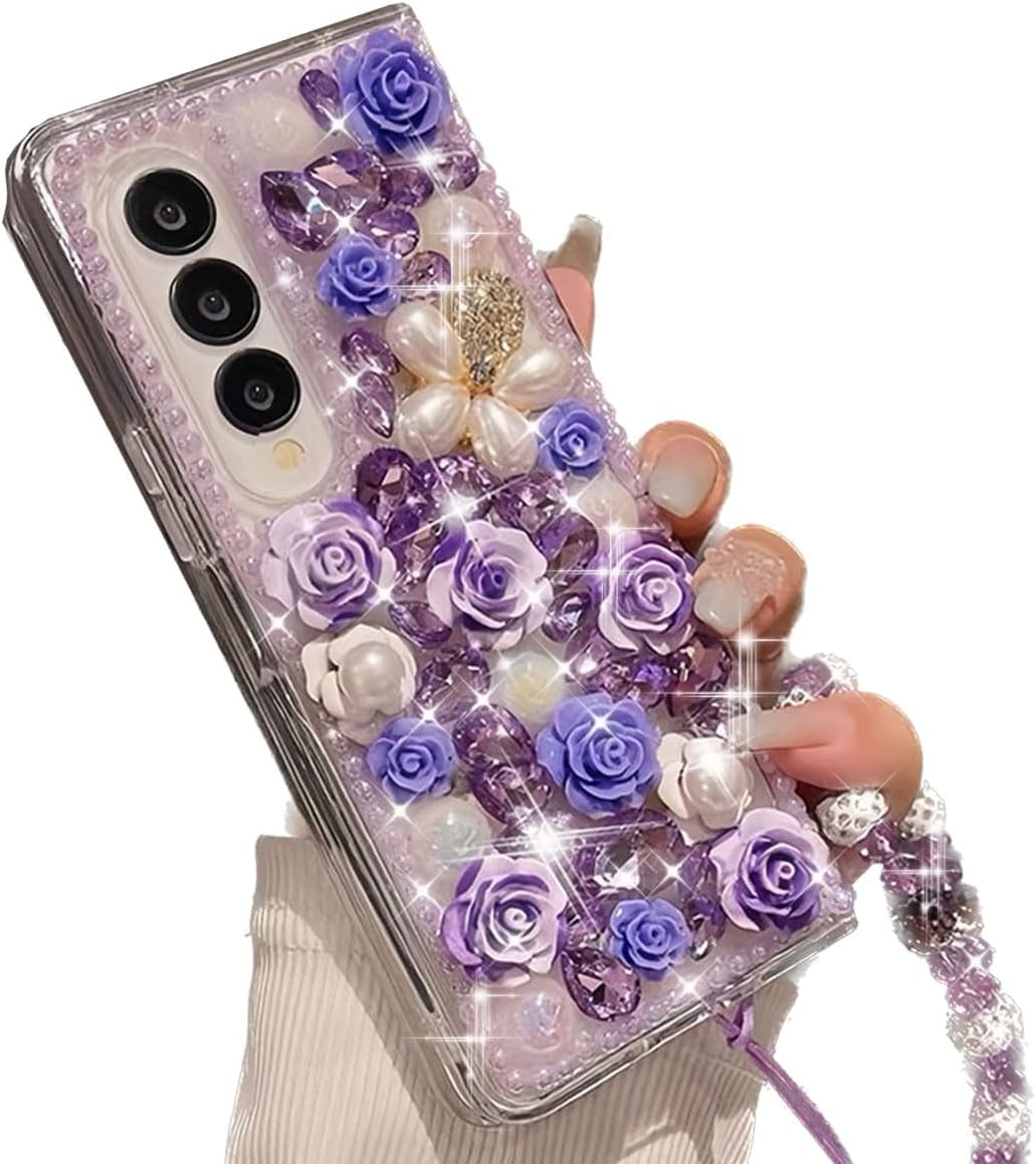 for Samsung Galaxy Z Fold 6 Case,Cute Bling Glitter Sparkle Stunning ...