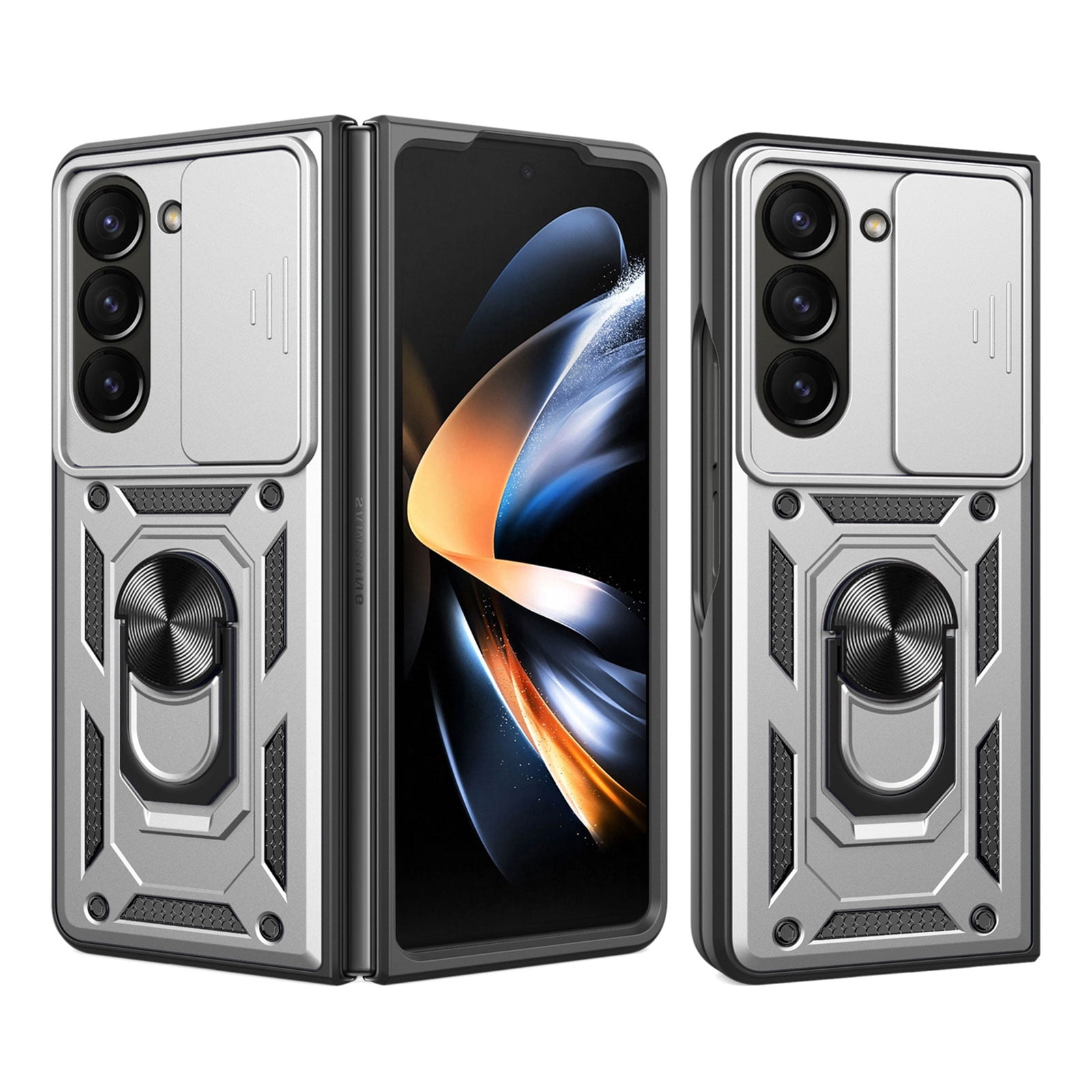 for Samsung Galaxy Z Fold 6 Case with Sliding Lens Window Magnetic Car ...