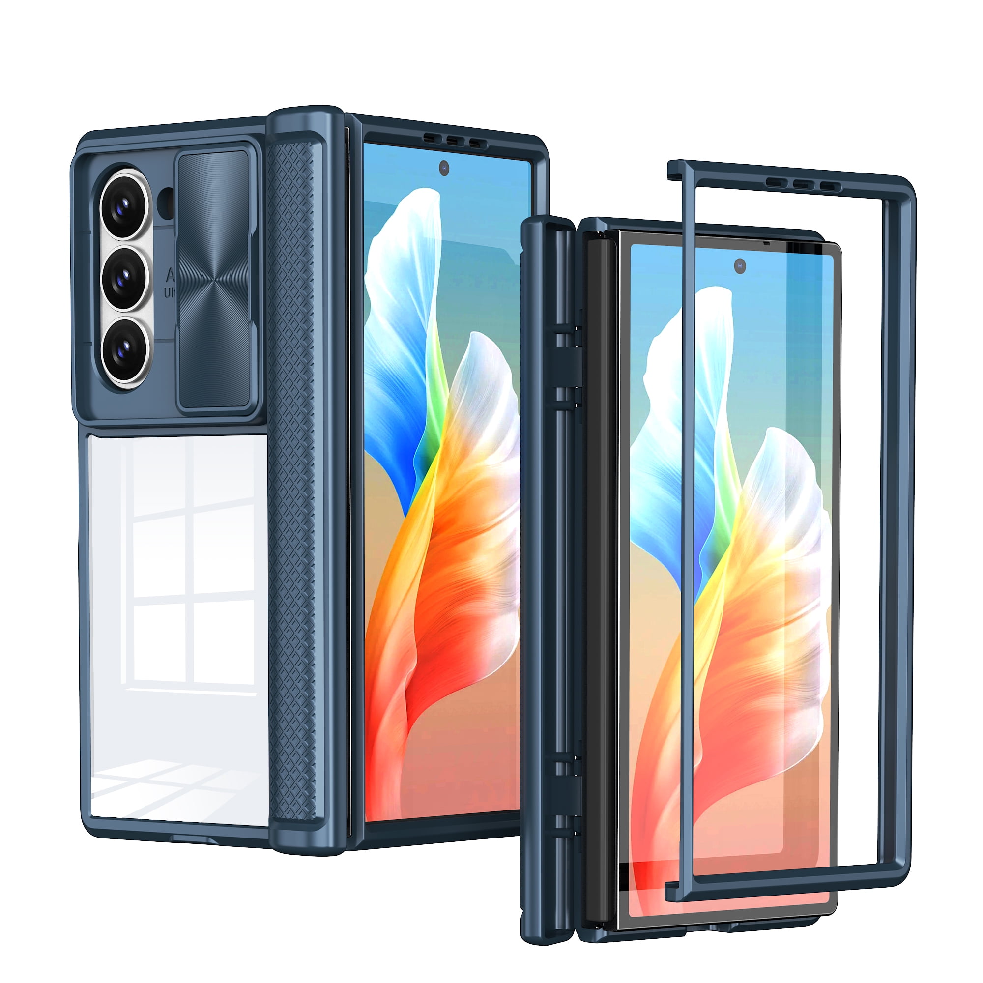 for Samsung Galaxy Z Fold 6 Case, Stylish Slim Crystal Clear PC Back ...