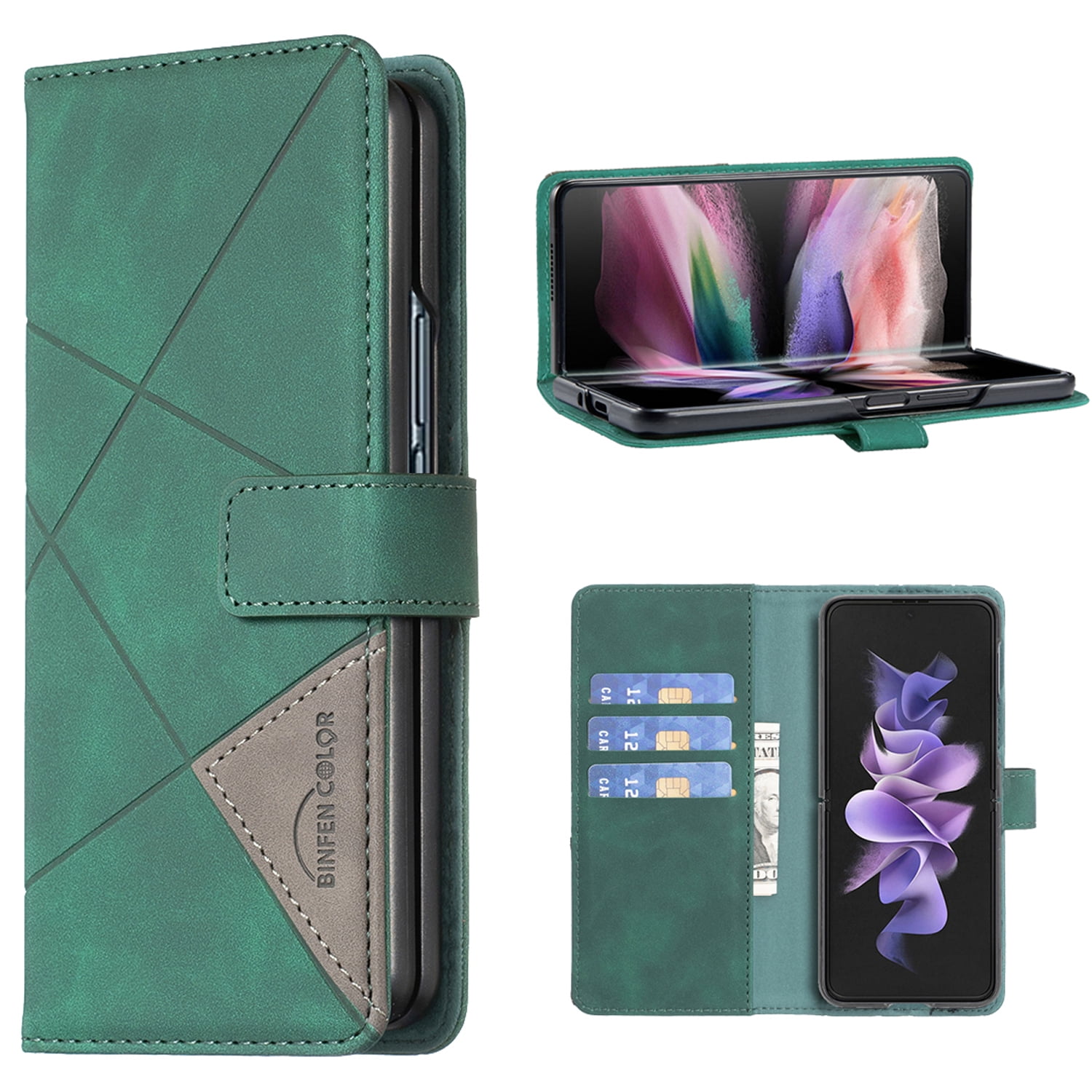 for Samsung Galaxy Z Fold 6 Case Wallet Case with Card Holder [RFID ...