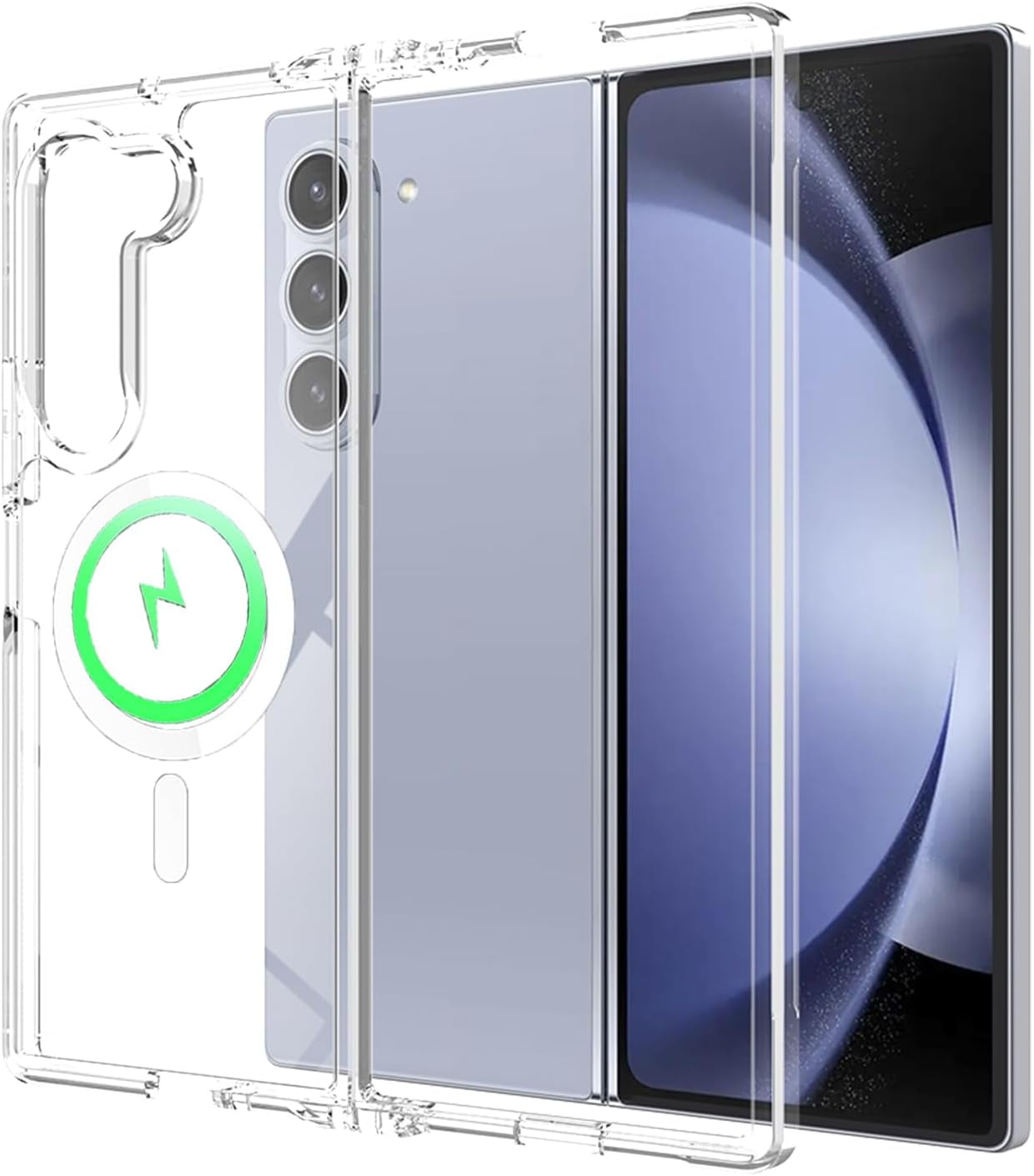 for Samsung Galaxy Z Fold 6 Clear Case Magnetic Compatible with MagSafe ...