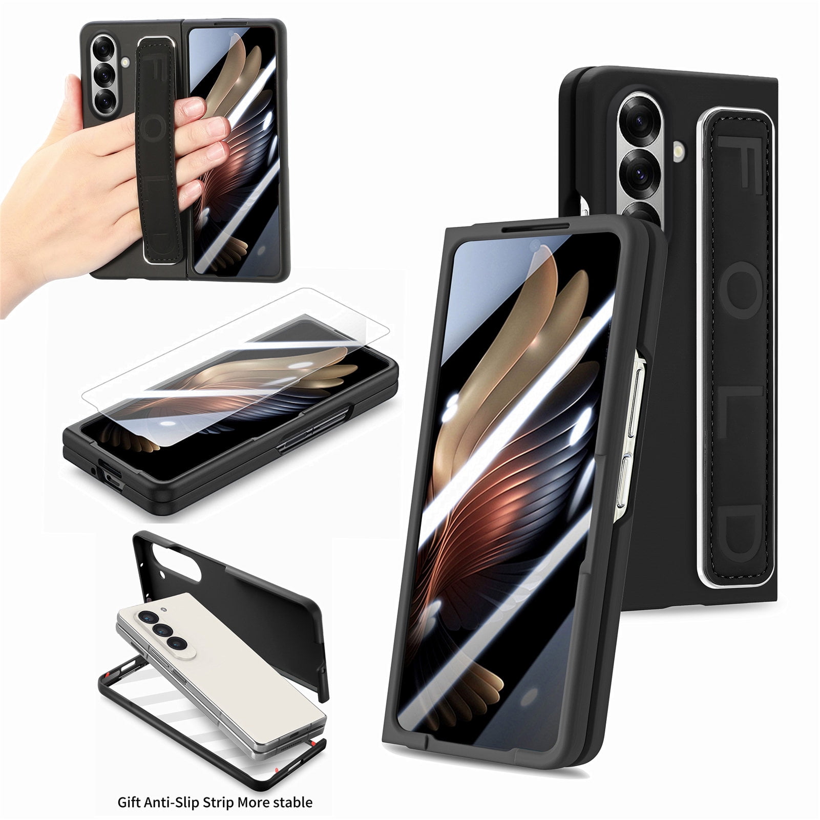 for Samsung Galaxy Z Fold 7 Case with Strap, [Non Slip Silicone Touch ...