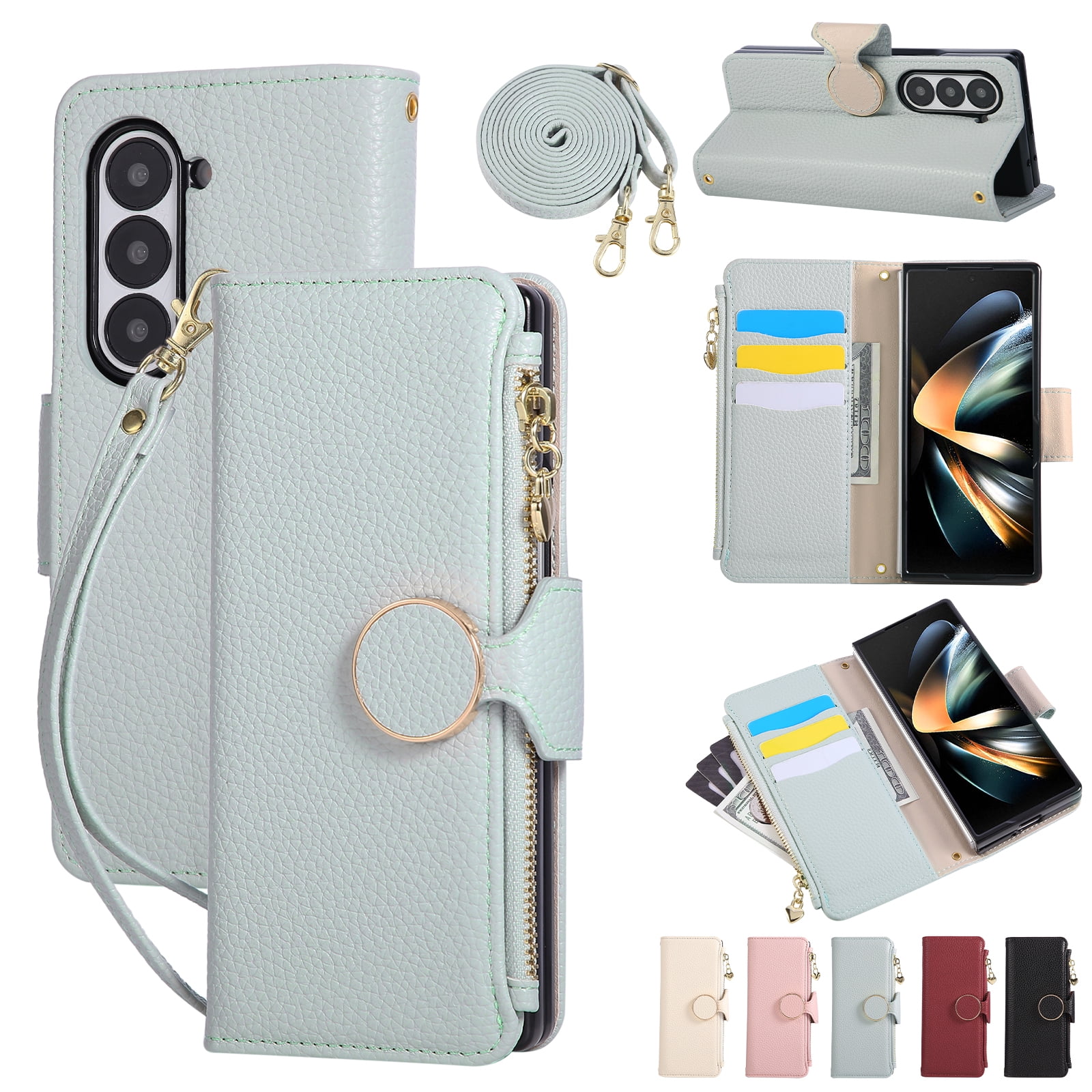 for Samsung Galaxy Z Fold 7 Crossbody Wallet Case with Card Holder ...