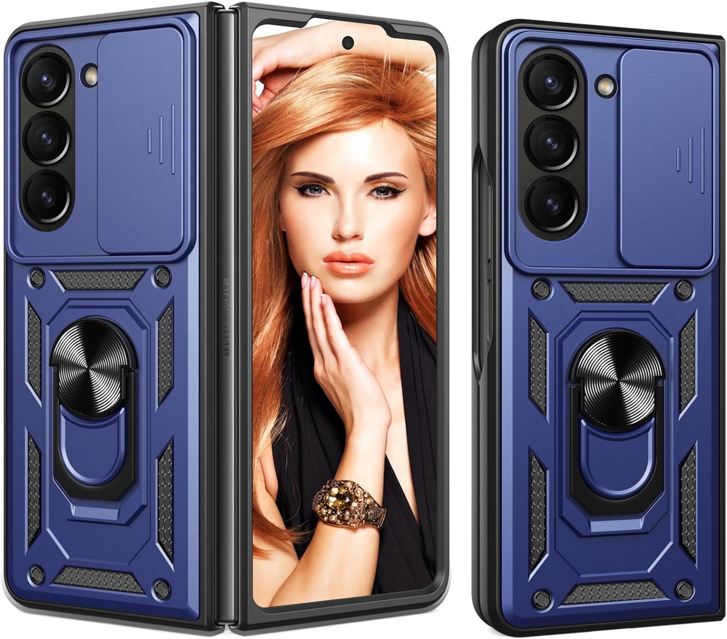 for Samsung Galaxy Z Fold5 Case with Slide Camera Cover for Men ...