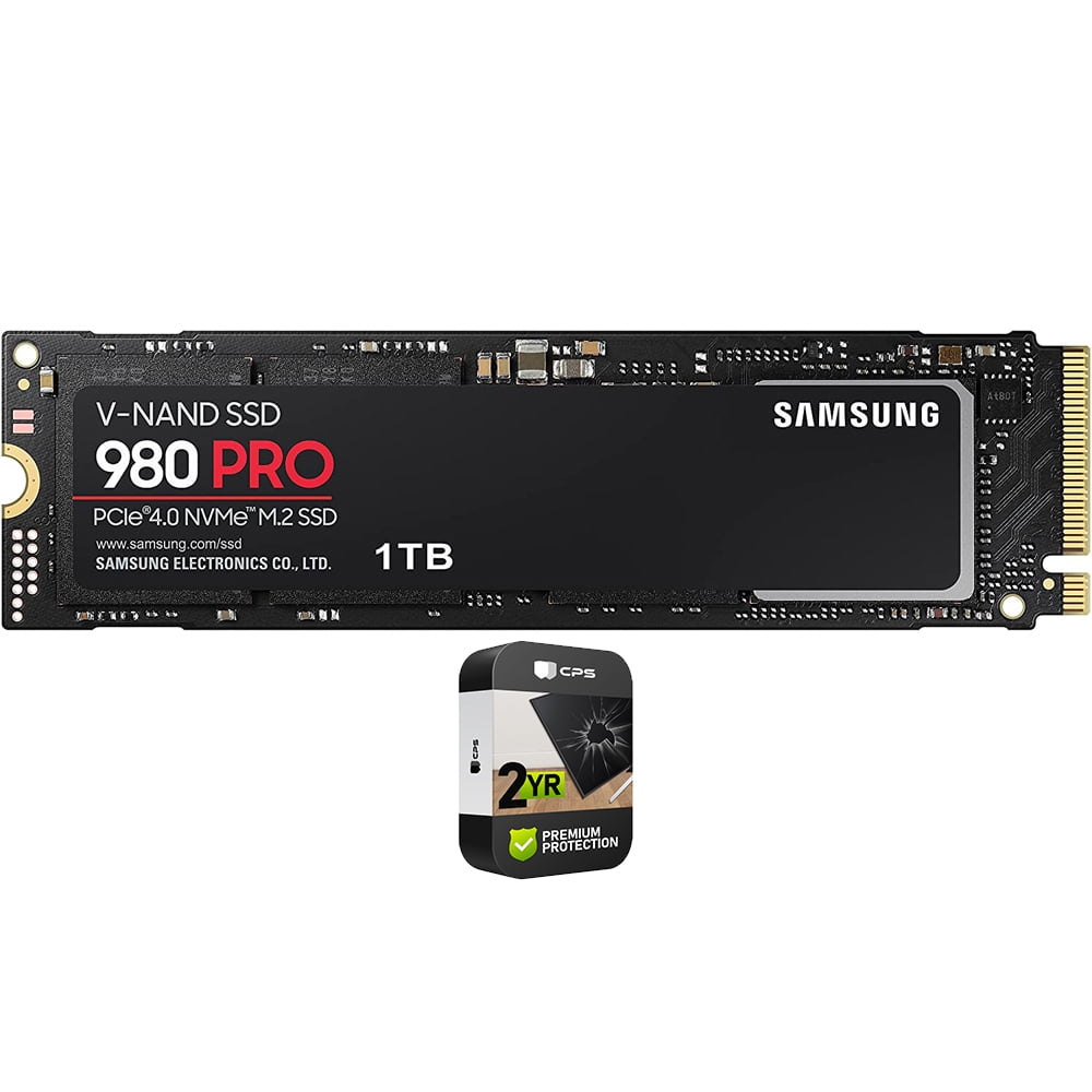 Samsung MZ-V8P1T0B/AM 980 PRO PCIe 4.0 NVMe SSD 1TB Bundle with 2 YR CPS Enhanced Protection ...