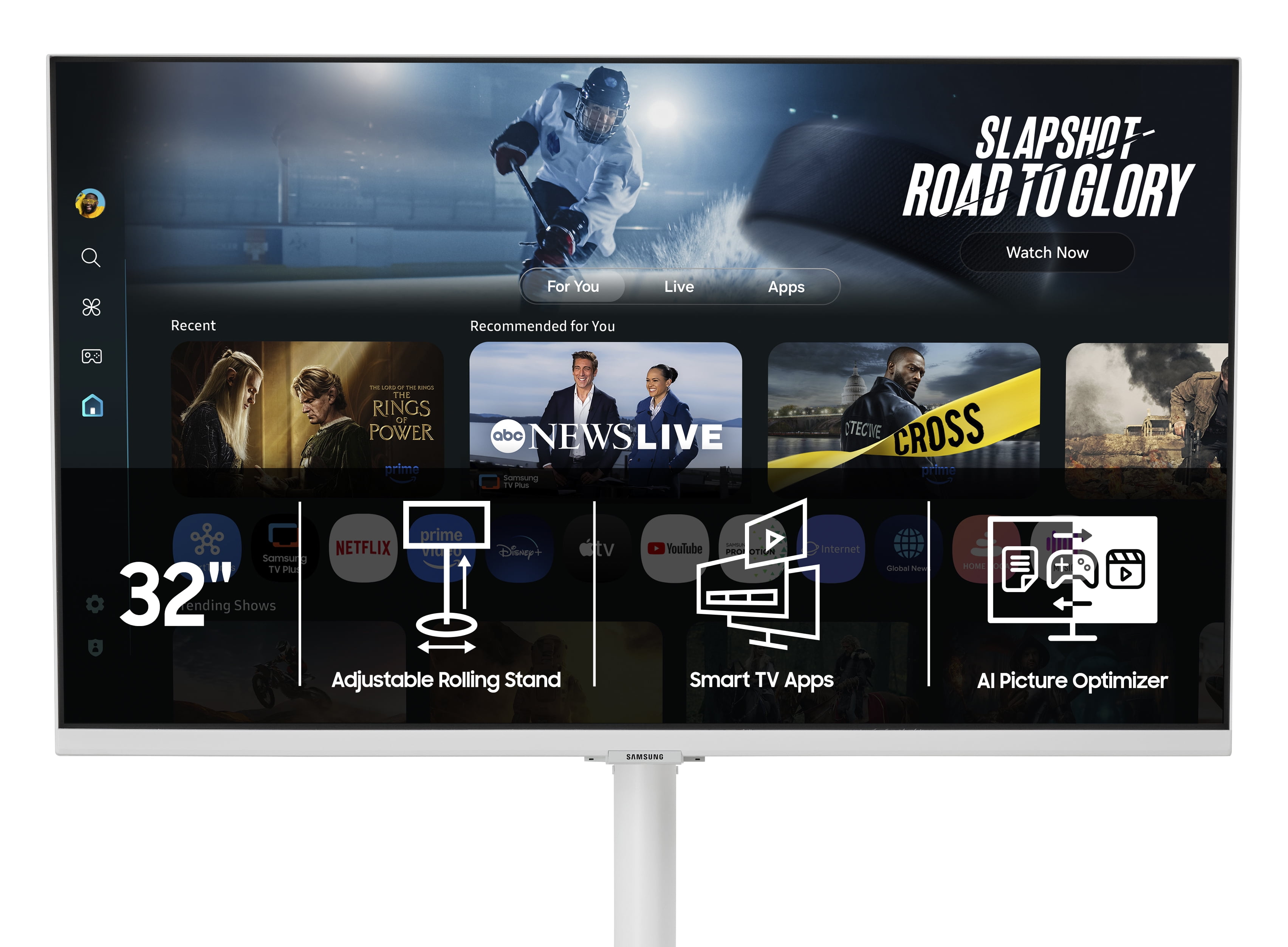 Samsung Movingstyle M7 – 4K UHD Smart Monitor with Adjustable Rolling ...