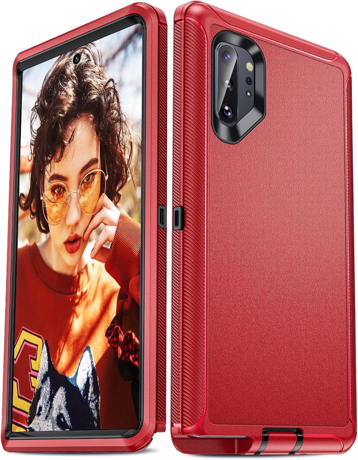 Samsung Note 10 Plus Heavy Duty Cell Phone Case, Red - Walmart.com