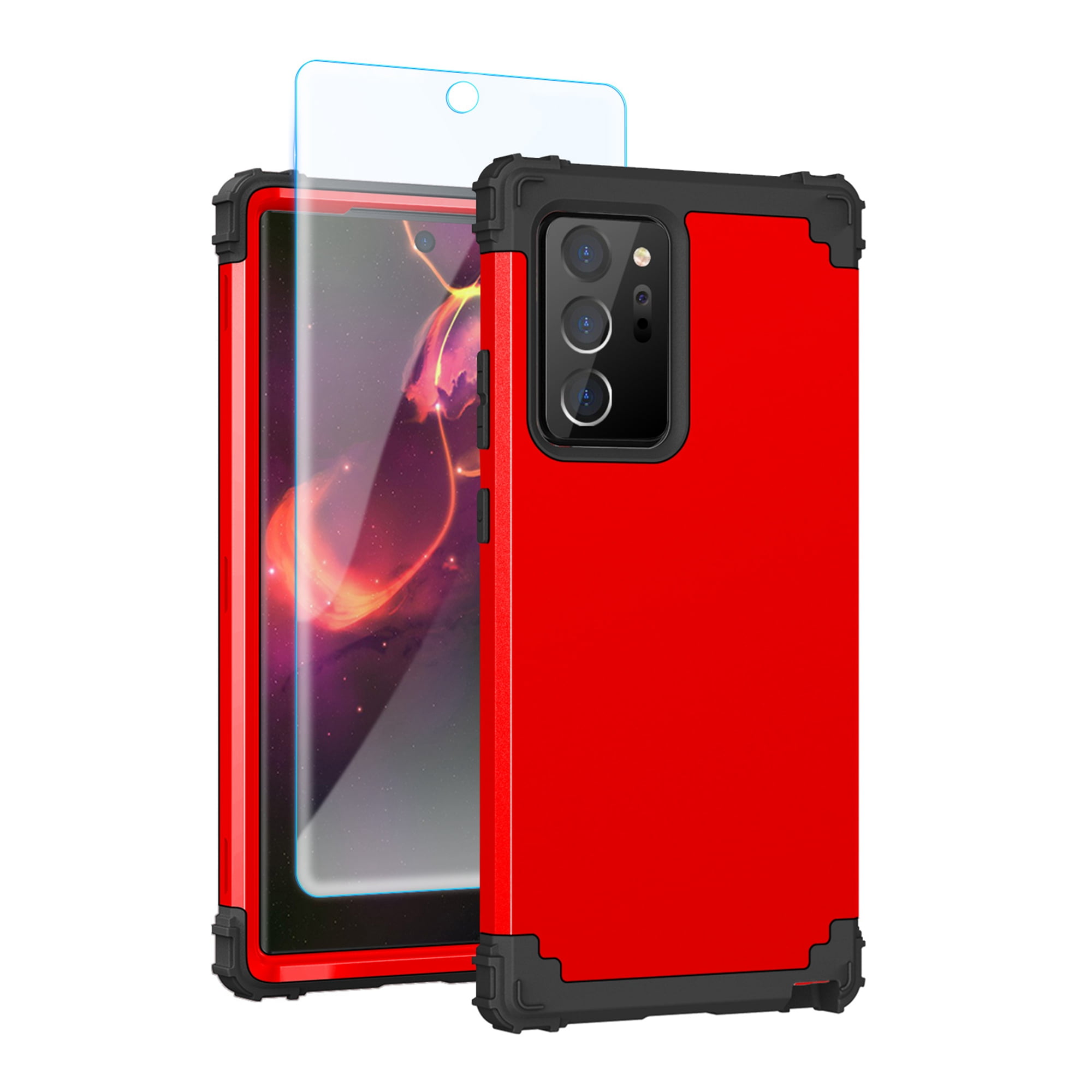 Samsung Note20 Ultra Case with Tempered Glass Screen Protector , Dteck Heavy Dual Layer Full ...