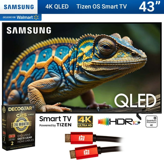 Samsung 43 Inch QN43Q60D QLED 4K Smart TV Bundle with 2 YR CPS ...
