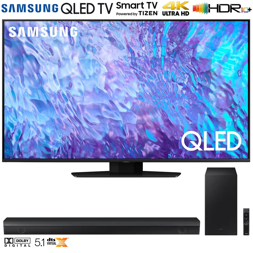 Samsung QN55Q80CA 55 Inch HDR 4K QLED Smart TV Bundle with Samsung HW ...