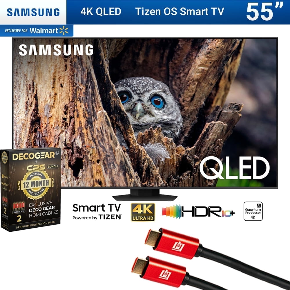 Samsung QN55Q80D 55 Inch QLED 4K Smart TV 2024 Bundle with Deco Gear 4K ...