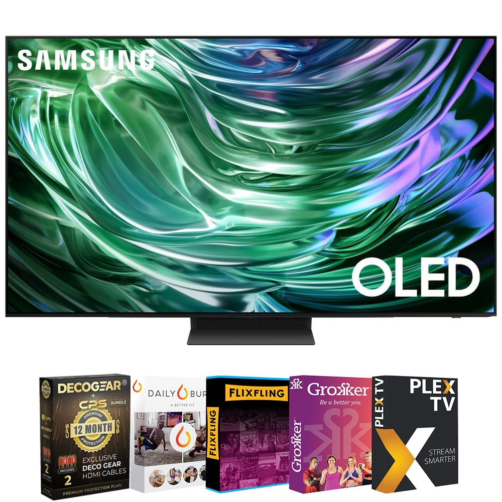Samsung QN55S90DAFXZA 55 Inch OLED 4K Smart TV 2024 Bundle with Movie ...