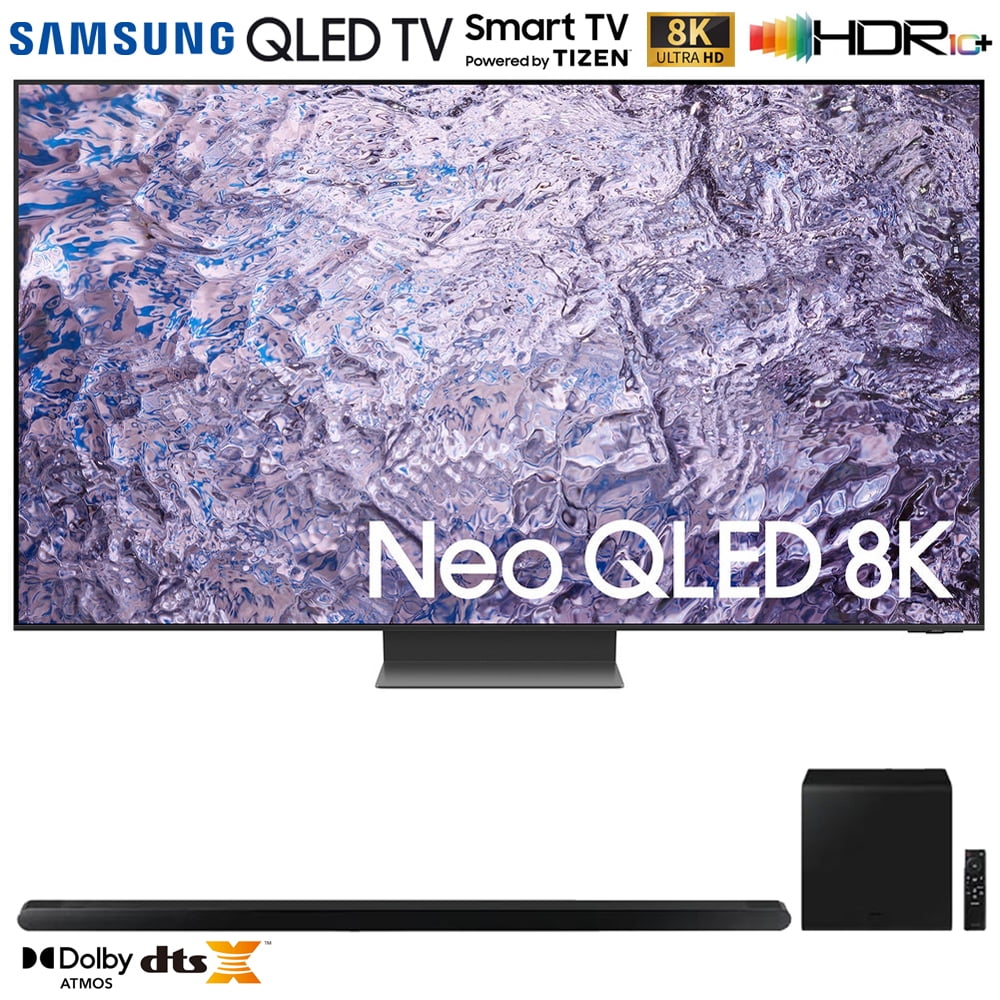 Samsung QN75QN800C 75" Neo QLED 8K Smart TV with Soundbar & HDMI Cables ...