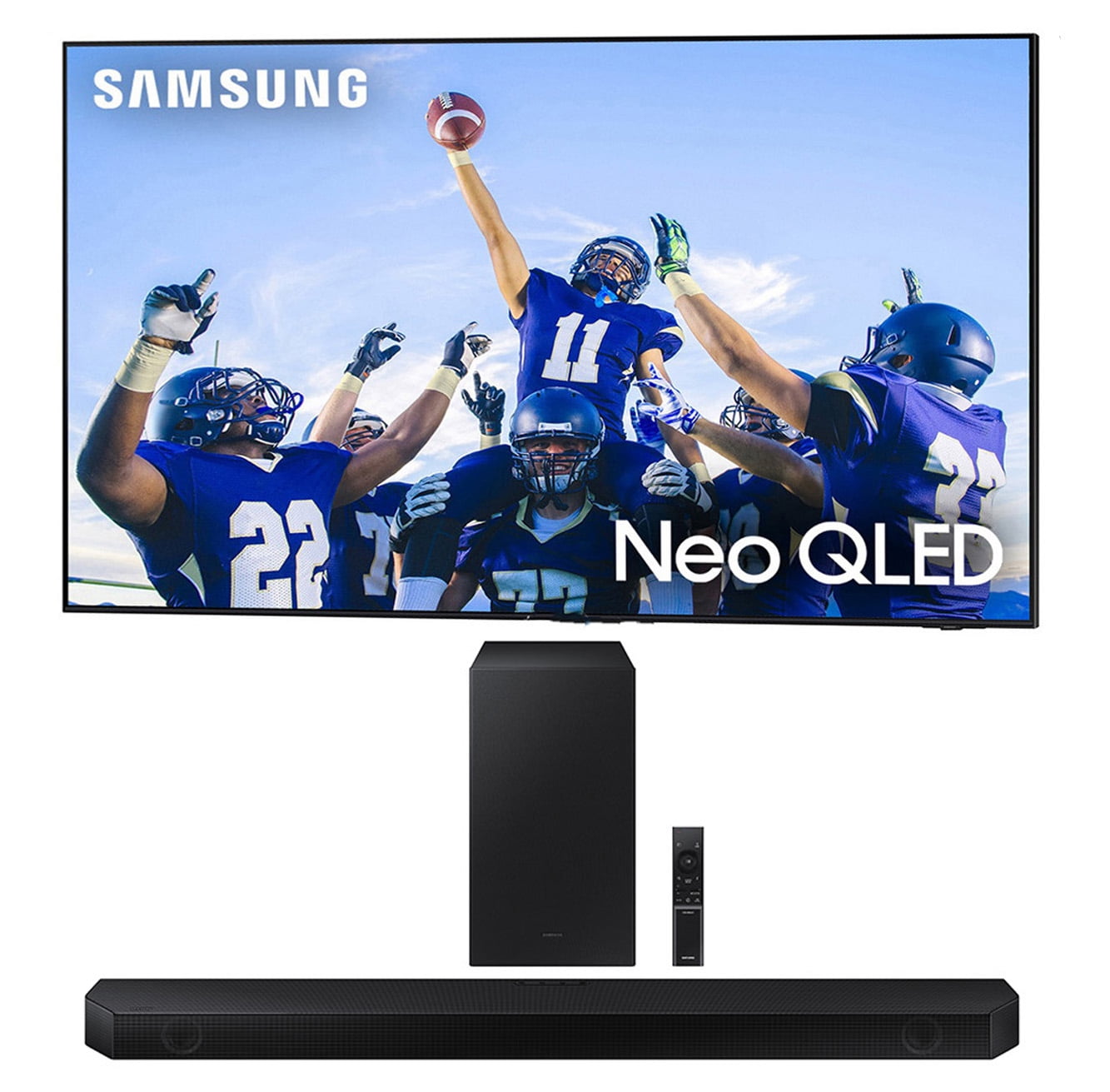 Samsung 75 Inch 4K Neo QLED Smart TV with Dolby Atmos & HW-Q60C 3.1ch Soundbar and Subwoofer ...