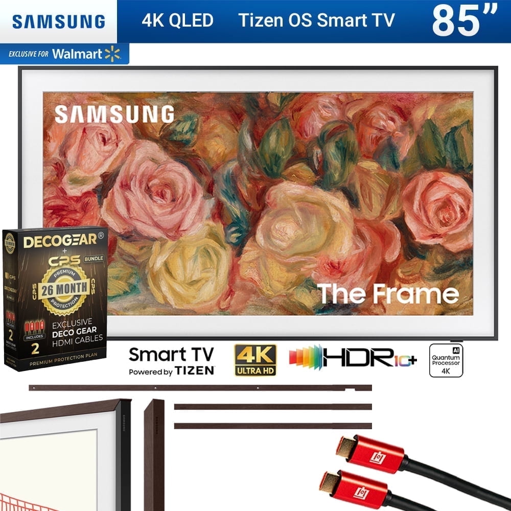 Samsung QN85LS03DA 85 inch The Frame QLED 4K Smart TV 2024 with Customizable Modern Brown Bezel ...