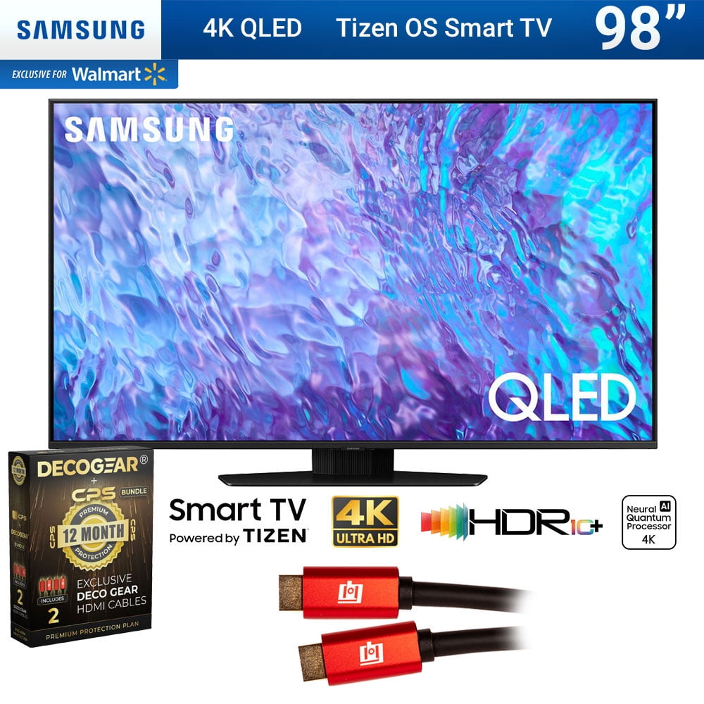 Samsung 98 Inch QLED 4K Smart TV 2023 QN98Q80CAFXZA Bundle with 1 YR ...
