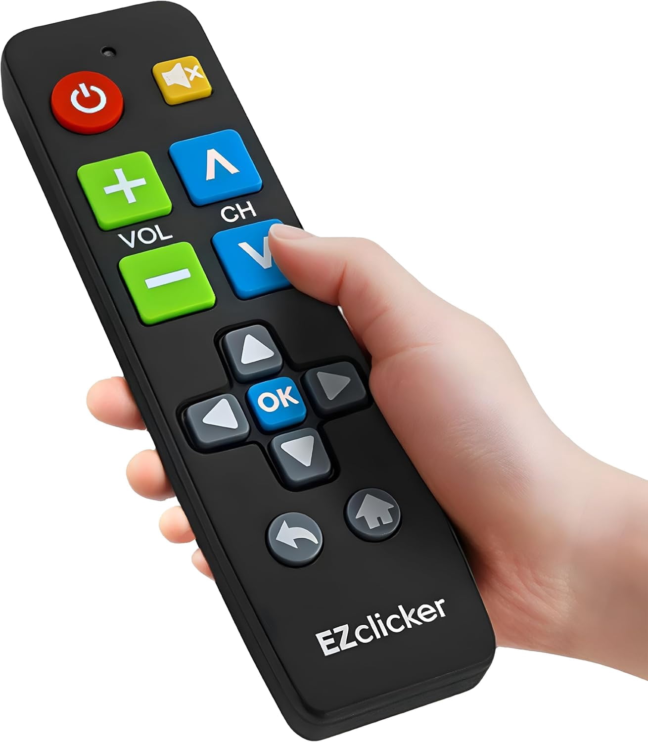 Big Button Universal TV Remote (Black) Simple Easy to Use, Great for ...