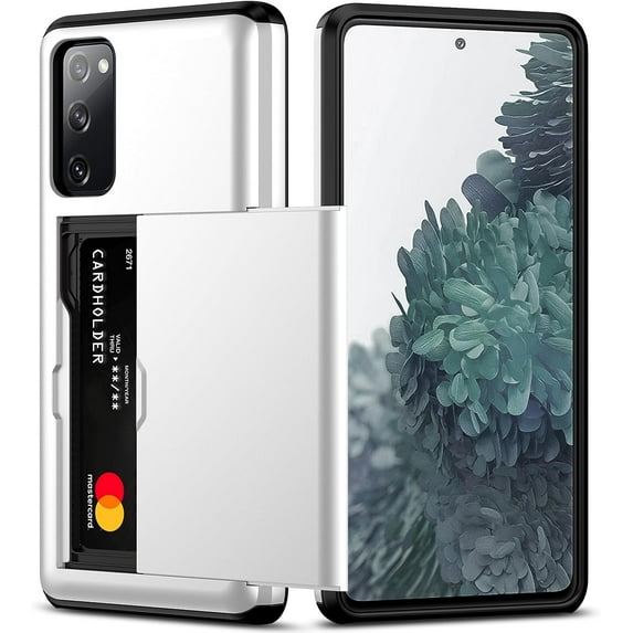 Samsung S20 FE Case with Card Holder Dual Layer Heavy Duty Protective Galaxy S20 FE Case Hidden ...