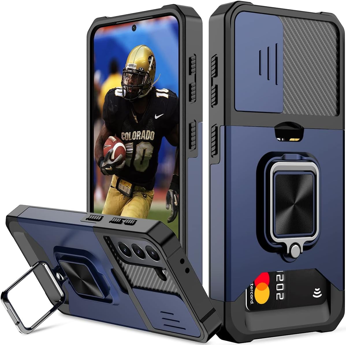 Samsung S21 5G 6.2" Heavy Duty Case with Sliding Camera Cover, Card ...