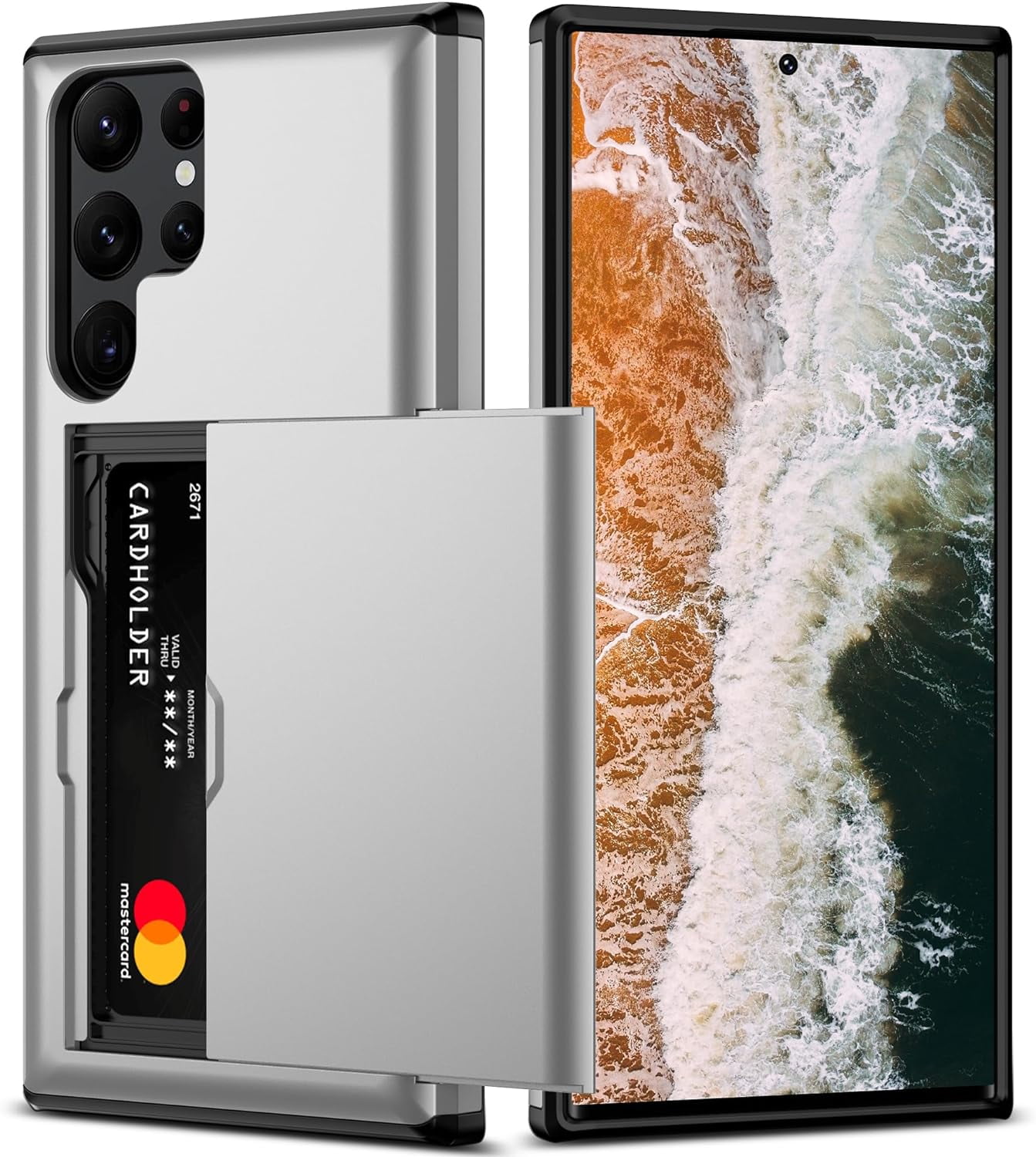 for Samsung S23 Ultra Case with Card Holder 5G 6.8 inch Slim Dual Layer ...