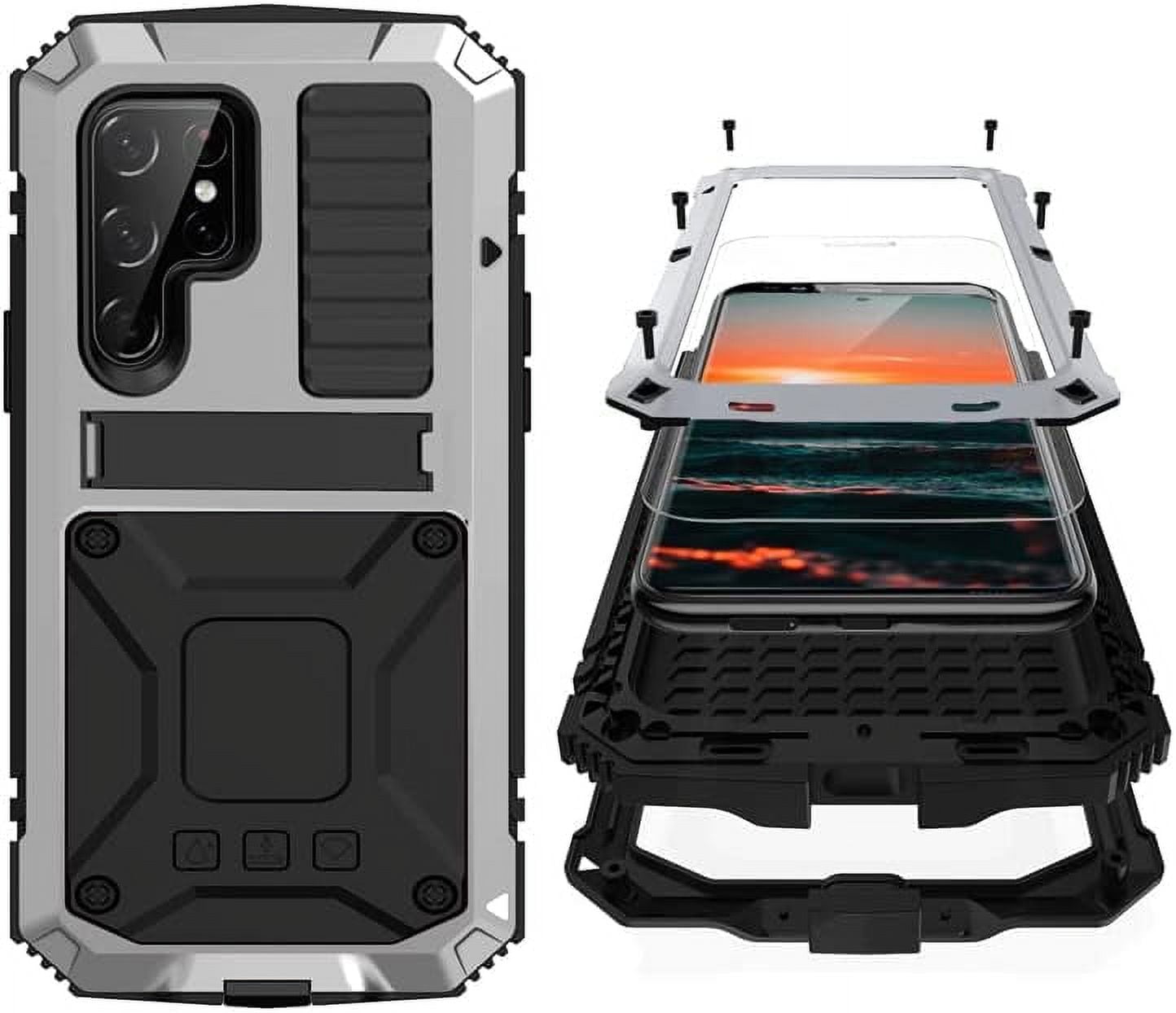 Samsung S23 Ultra Metal Case with Screen Protector Camera Cover Military Rugged Heavy Duty S23 ...