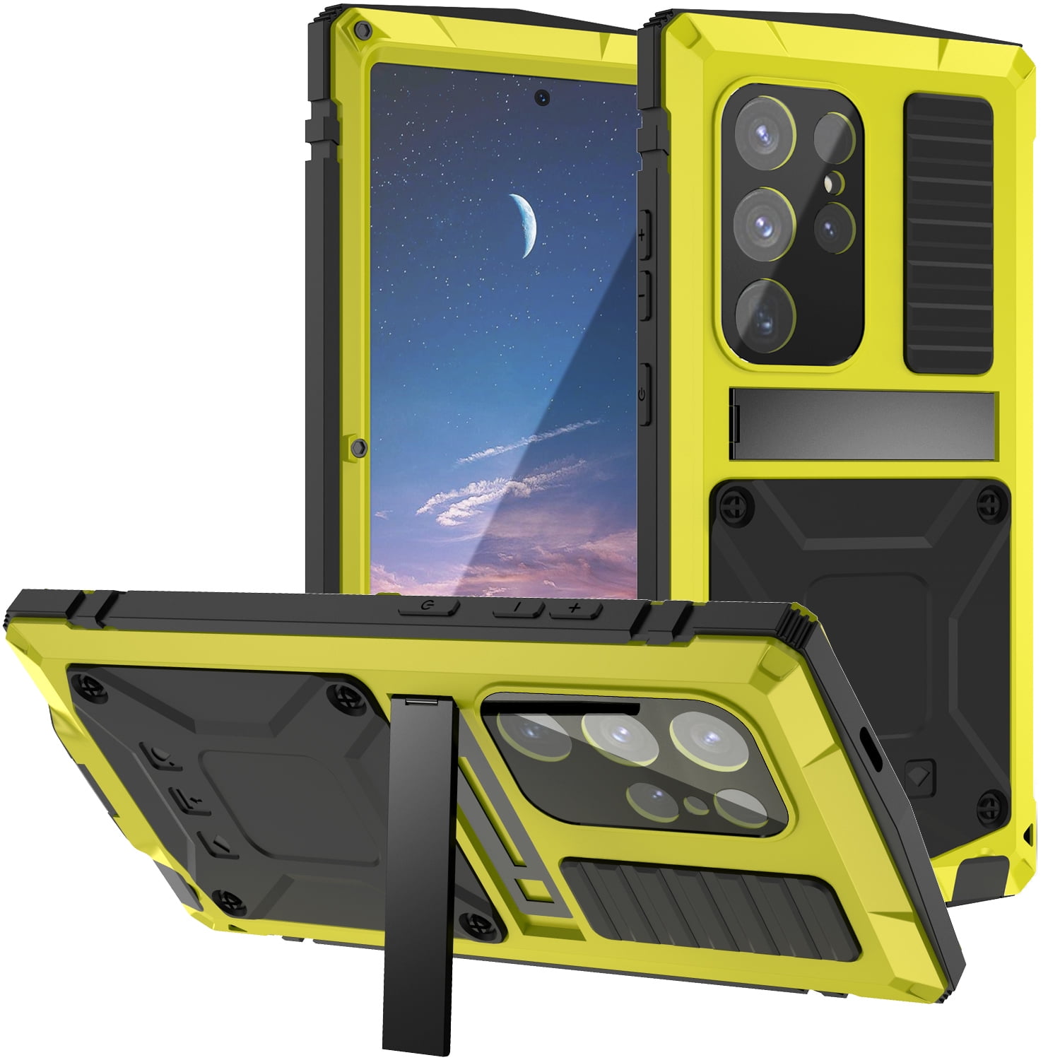 Samsung S24 Ultra Rugged Full-Body Case, Metal Bumper Built-in Screen ...