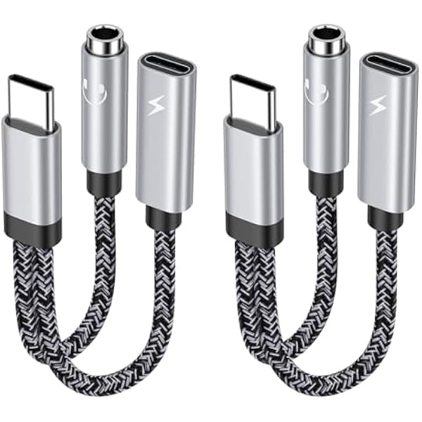 Samsung S24FE USB C to 3.5mm Audio Adapter USB C Headphone Jack Adapter Fast Charging for ...