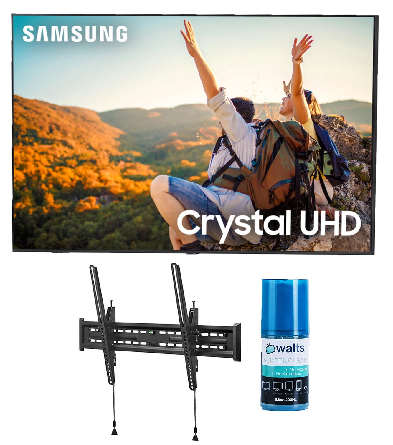 Samsung UN55CU7000DXZA 55" 4K HDR LED UHD TV with Walts TV Tilt Mount and Screen Cleaner (2023 ...