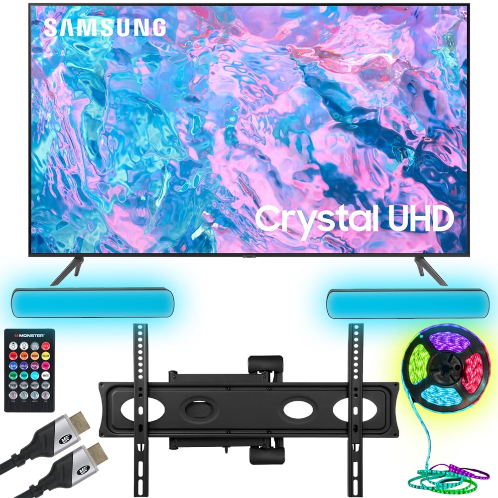 Samsung UN65CU7000 65" UHD 4K Smart TV (2023) with Wall Mount ...