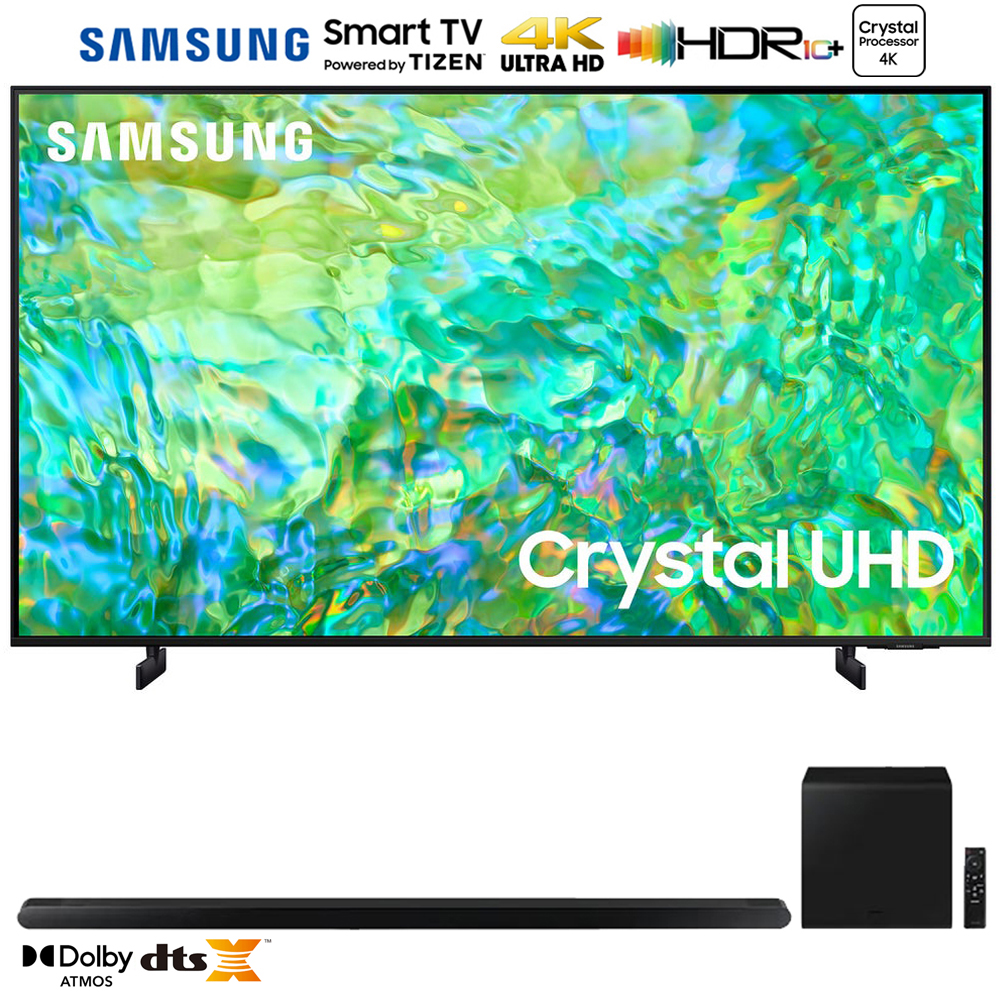 Samsung UN65CU8000 65" 4K Crystal UHD Smart Television with Soundbar ...
