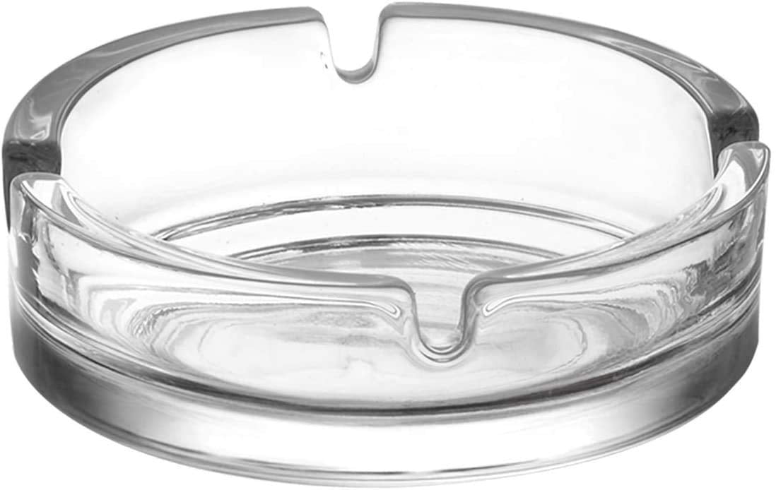 Samtrish Heavy Glass Ashtray Elegant Sturdy Round Ash Tray for Smoking ...