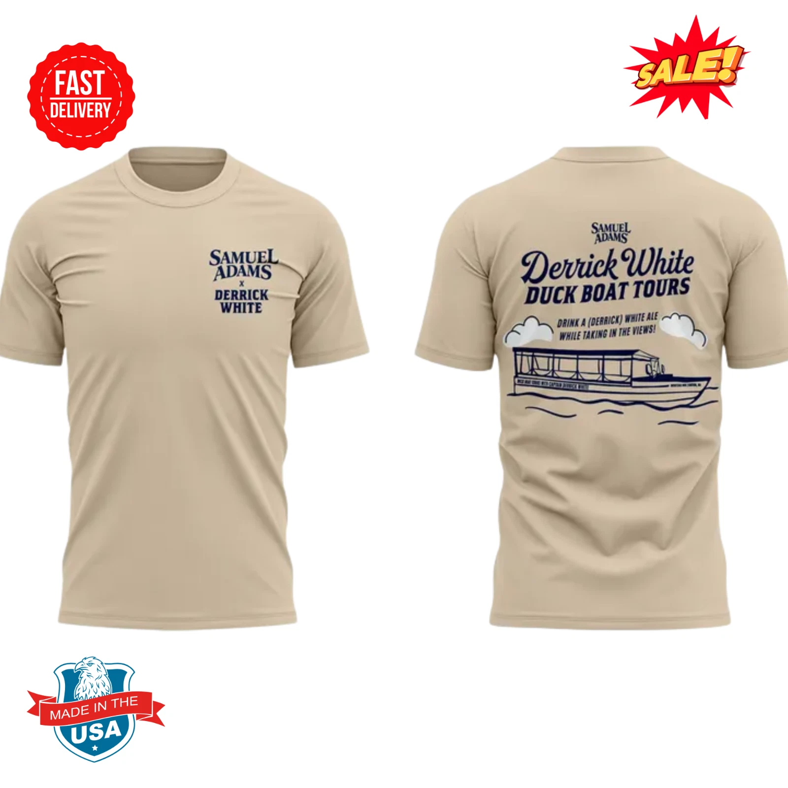 Samuel Adam x Derrick White Boat Tour Special Tshirt - Walmart.com