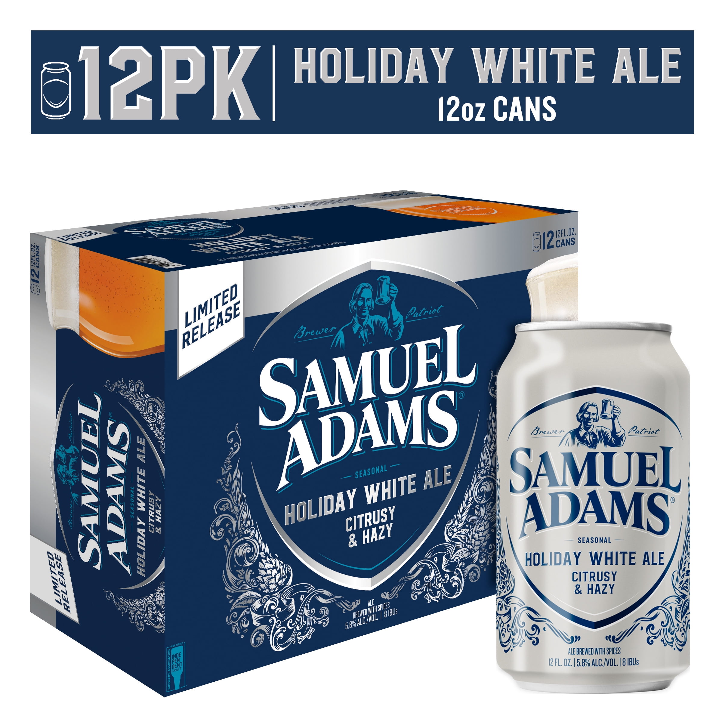 Samuel Adams Holiday White Ale Seasonal Craft Beer, 12 Pack, 12 fl. oz ...