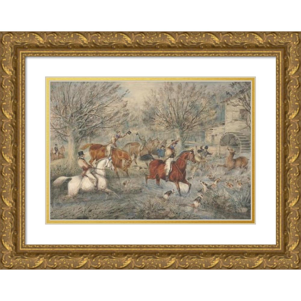 Samuel Alken 18x14 Gold Ornate Wood Frame and Double Matted Museum Art ...
