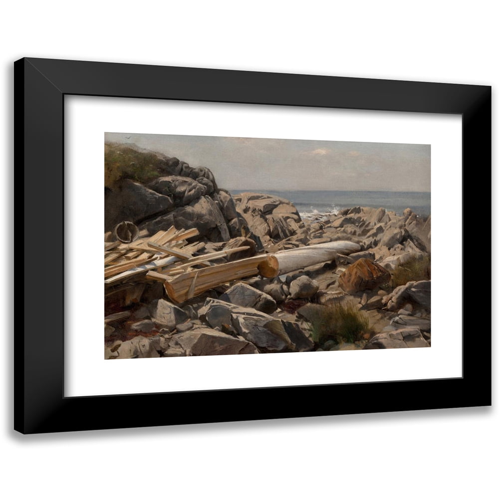 Samuel Colman 14x11 Black Modern Framed Museum Art Print Titled - Rocky ...