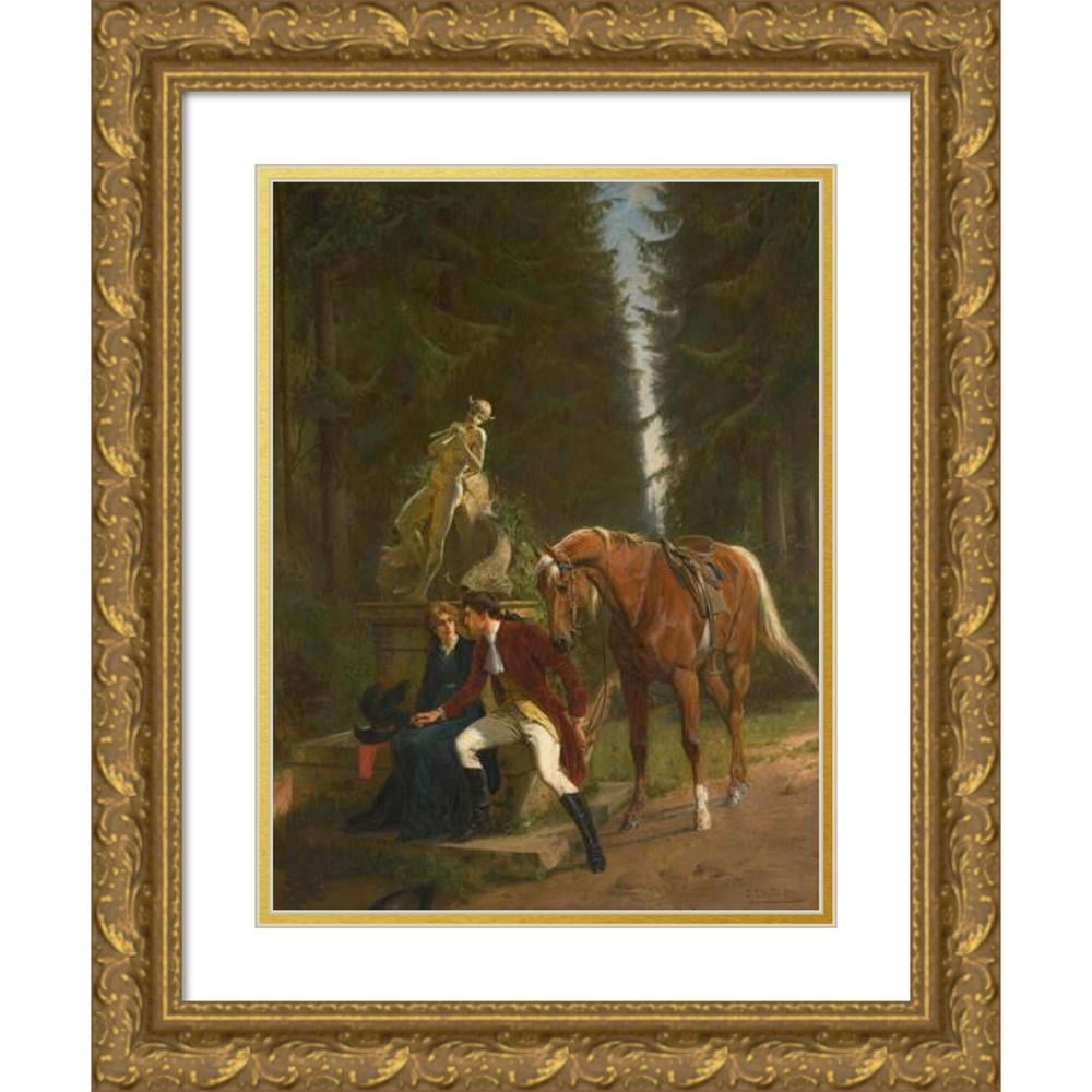 Samuel Edmund Waller 12x14 Gold Ornate Wood Frame and Double Matted ...