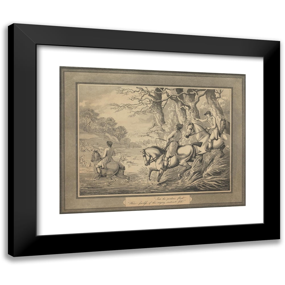 Samuel Howitt 14x12 Black Modern Framed Museum Art Print Titled - Into the Perilous Flood (1794 ...