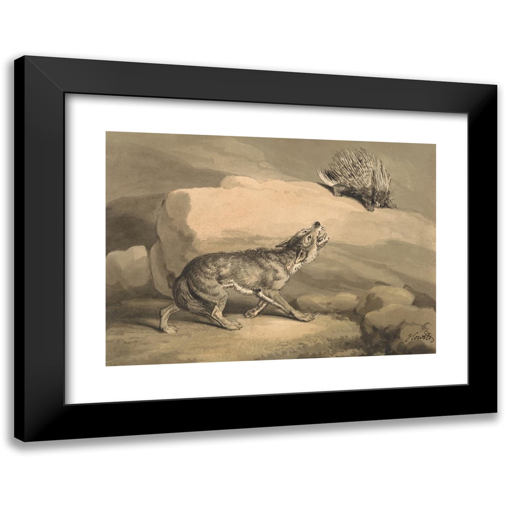 Samuel Howitt 18x14 Black Modern Framed Museum Art Print Titled - Fox and the Hedgehog ...
