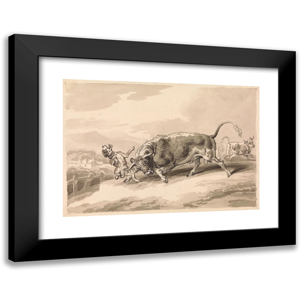 Samuel Howitt 24x18 Black Modern Framed Museum Art Print Titled - Bull ...
