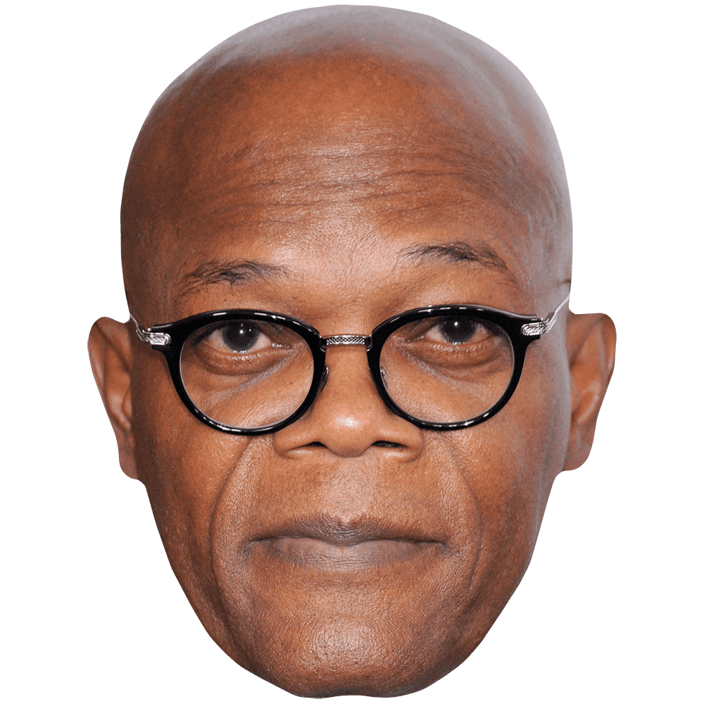 Samuel L Jackson (Bald) Celebrity Mask, Flat Card Face, Fancy Dress ...