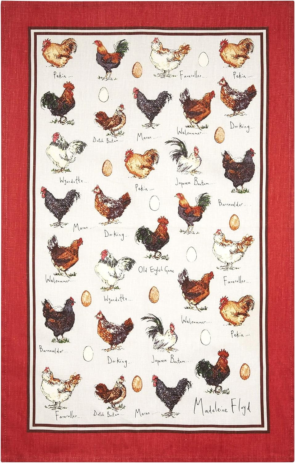 Samuel Lamont Chicken Egg Cotton Tea Towel Adorable Farmyard Inspired ...
