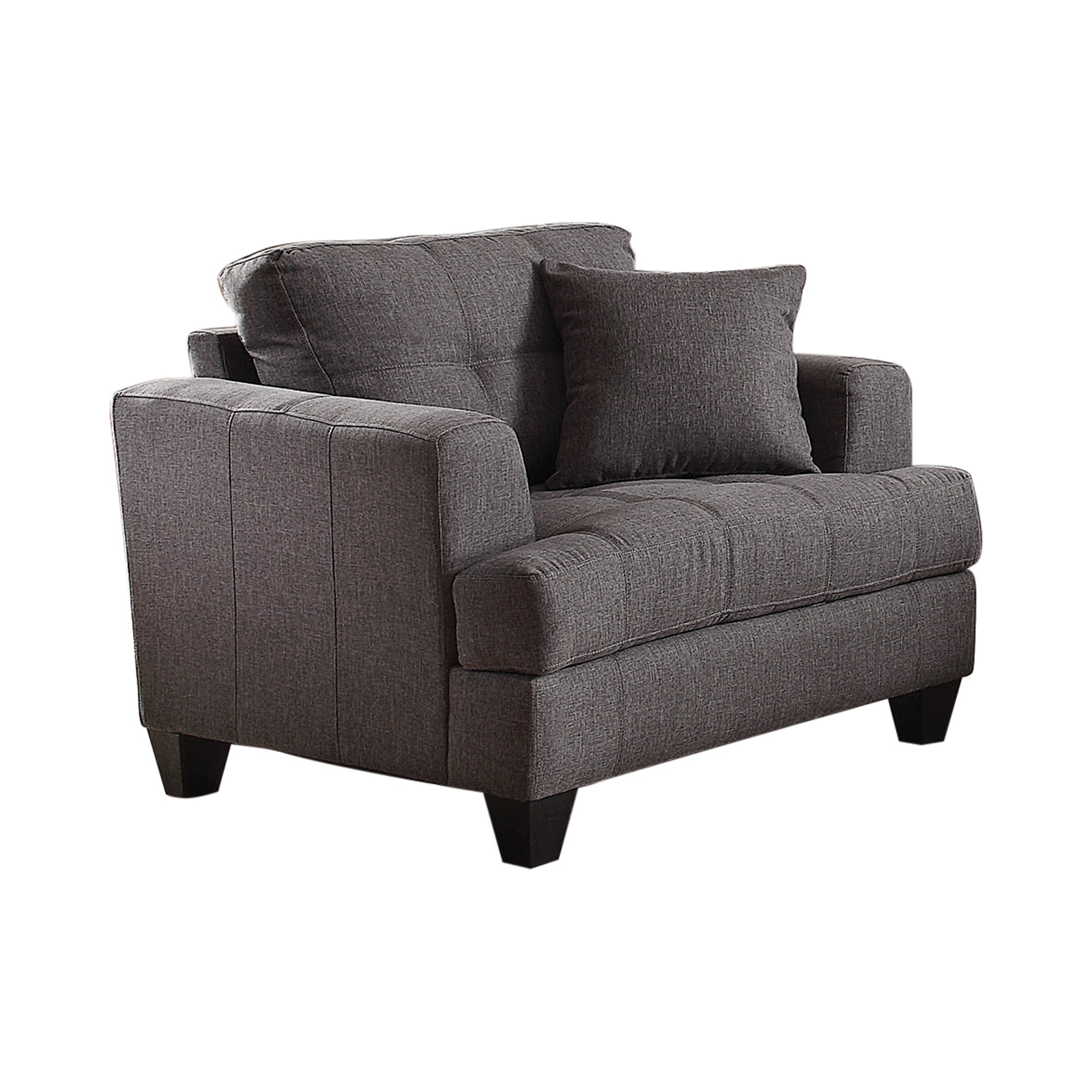 Samuel Recessed Arm Upholstered Chair Charcoal - Walmart.com
