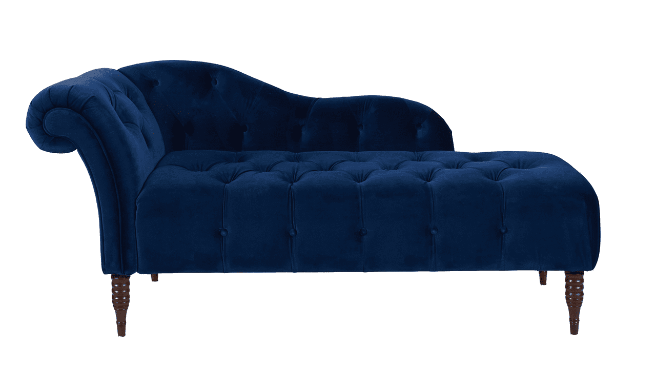 Samuel Tufted Roll Arm Chaise Lounge Navy Blue - Walmart.com